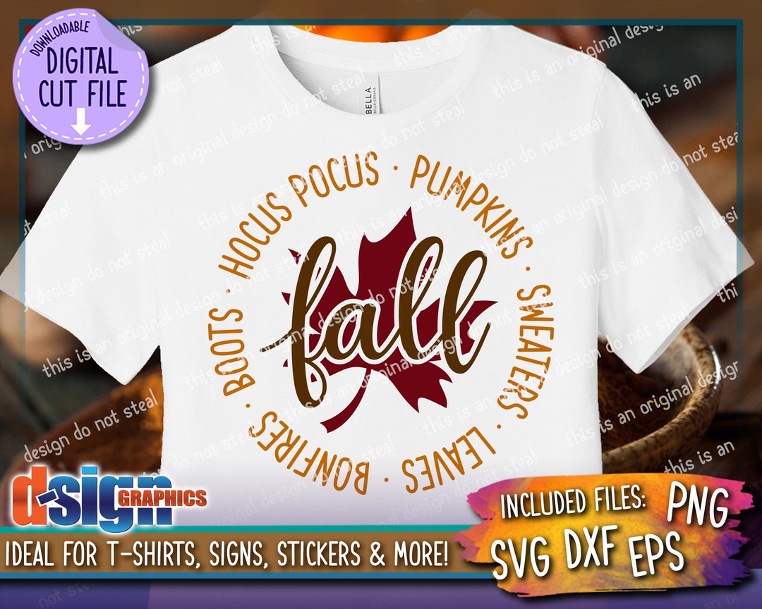 Fall Things - SVG Digital Download Vector Artwork File Ideal for T ...