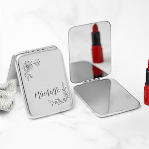 Personalized Compact Mirror, Custom Pocket Mirror, Engraved Pocket ...