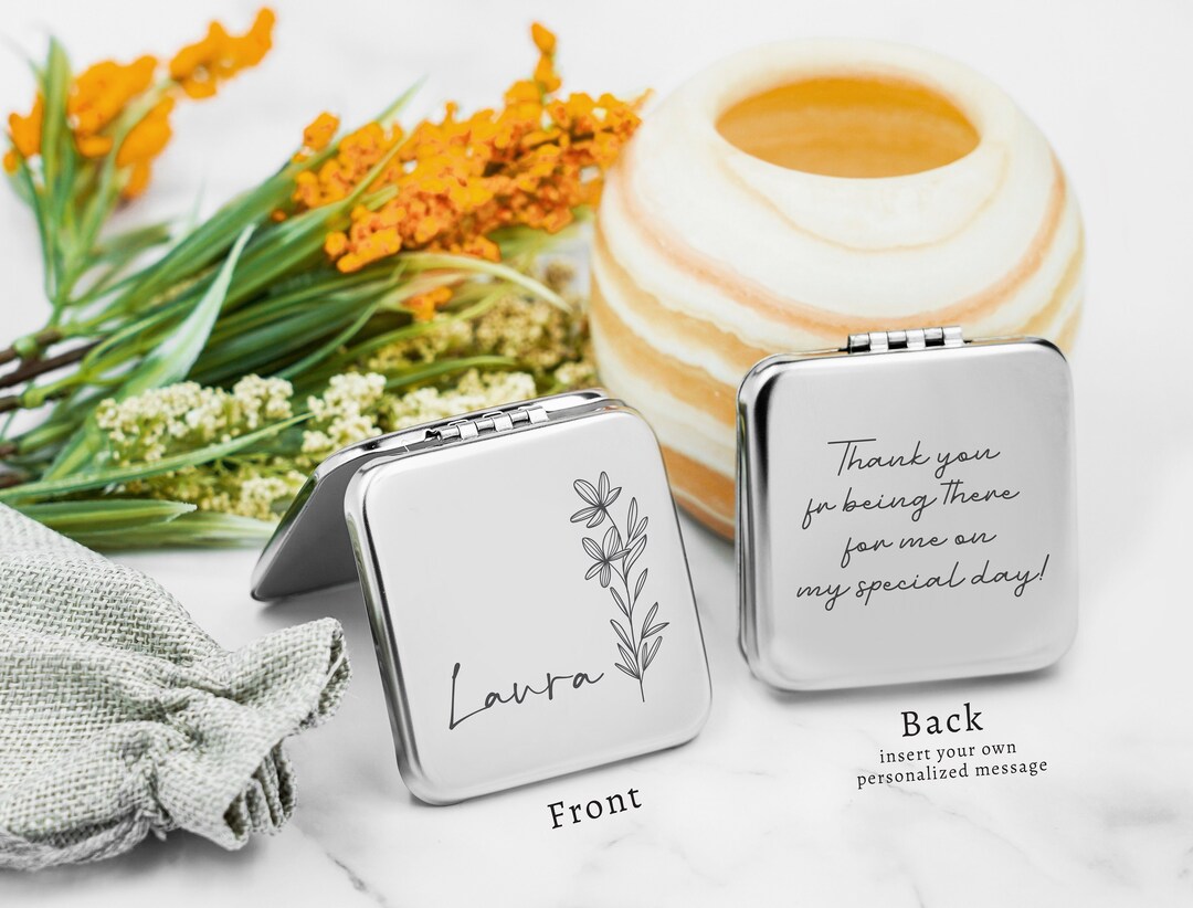 Customized Pocket Mirror, Engrave Compact Mirror, Personalized Gift for ...