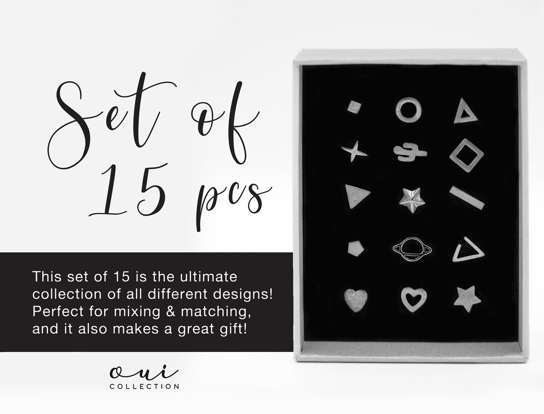 Black (dark Graphite) Stud Earrings, Unisex Black Stud Earrings, Tiny ...