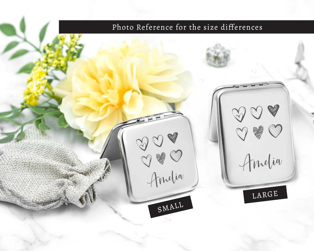 Custom Engraved Mirror, Engrave Compact Mirror, Personalized Gift for ...
