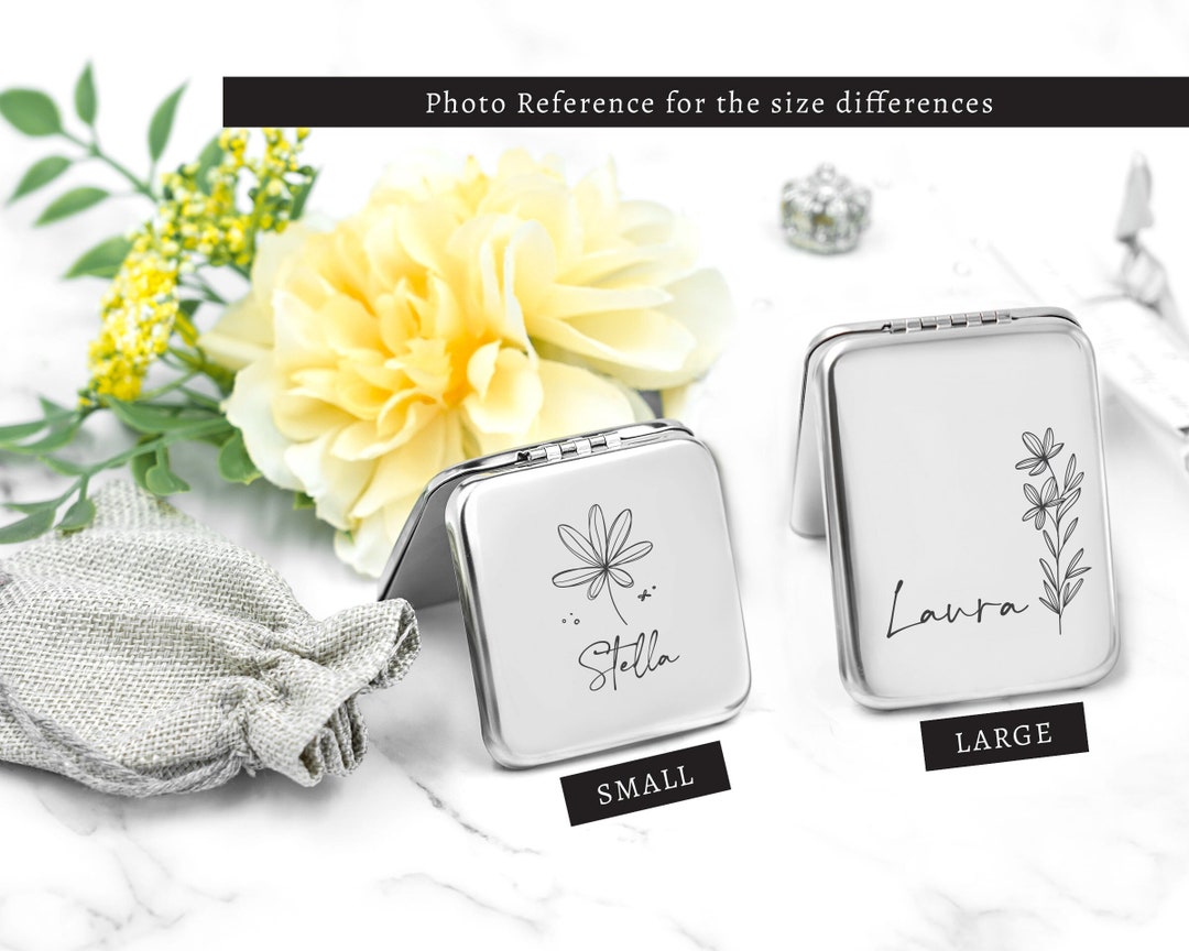 Personalized Mirror, Engrave Compact Mirror, Personalized Gift for Her ...