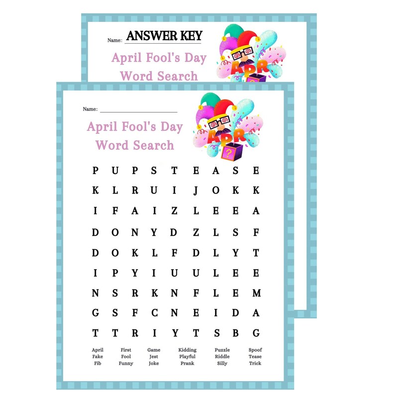 April Puzzles Printable - Etsy