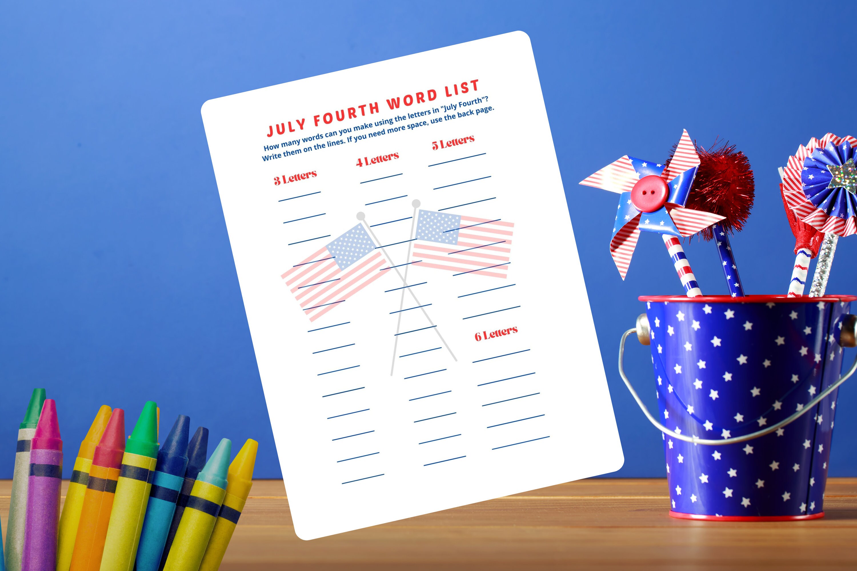 July Fourth Word List Printable, Instant Download Print at Home Digital ...
