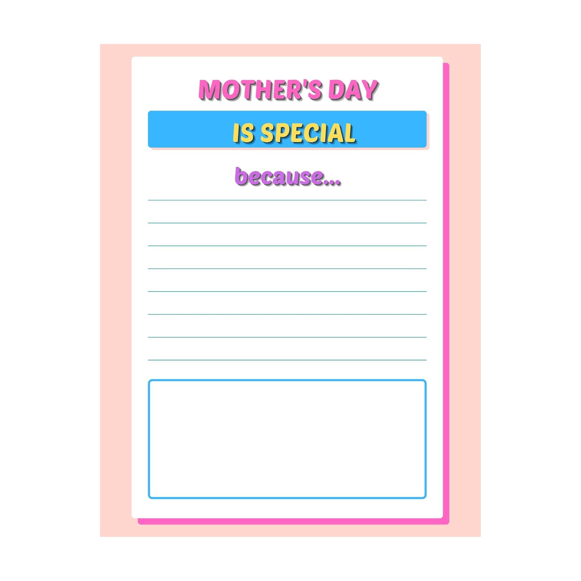 Mother's Day Printable Activity Writing Practice, Instant Download ...