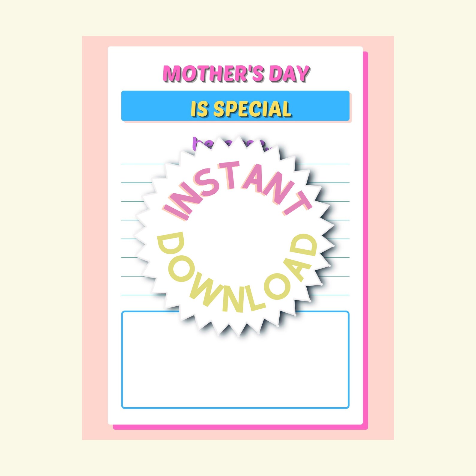 Mother's Day Printable Activity Writing Practice - Etsy
