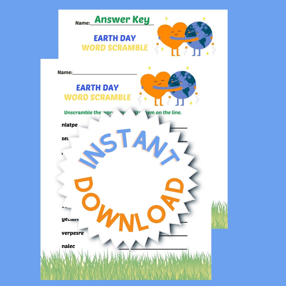 Earth Day Word Scramble and Answer Key Printable, Instant Download ...