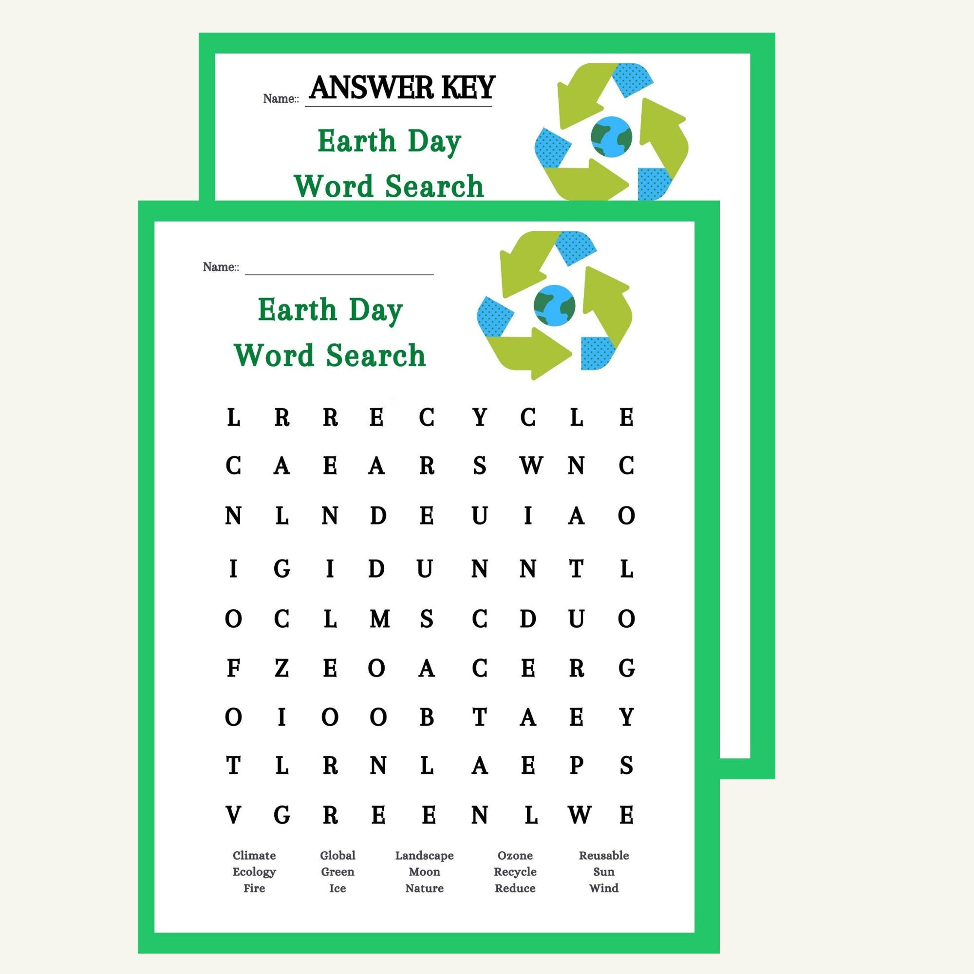 Ecology Word Search Answers