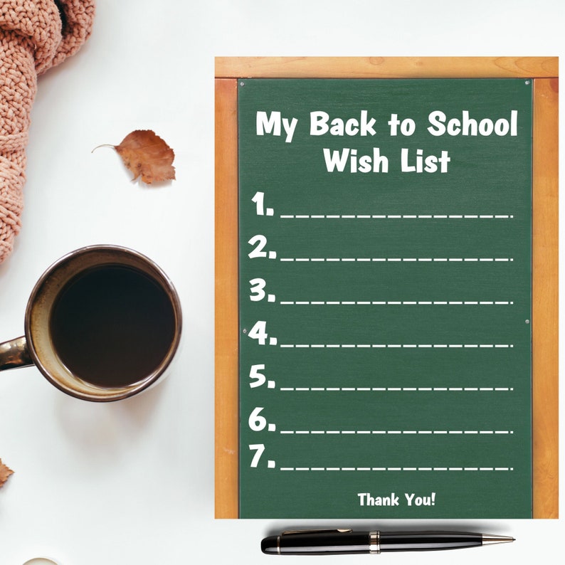 Back to School Wish List Printable Instant Download US - Etsy