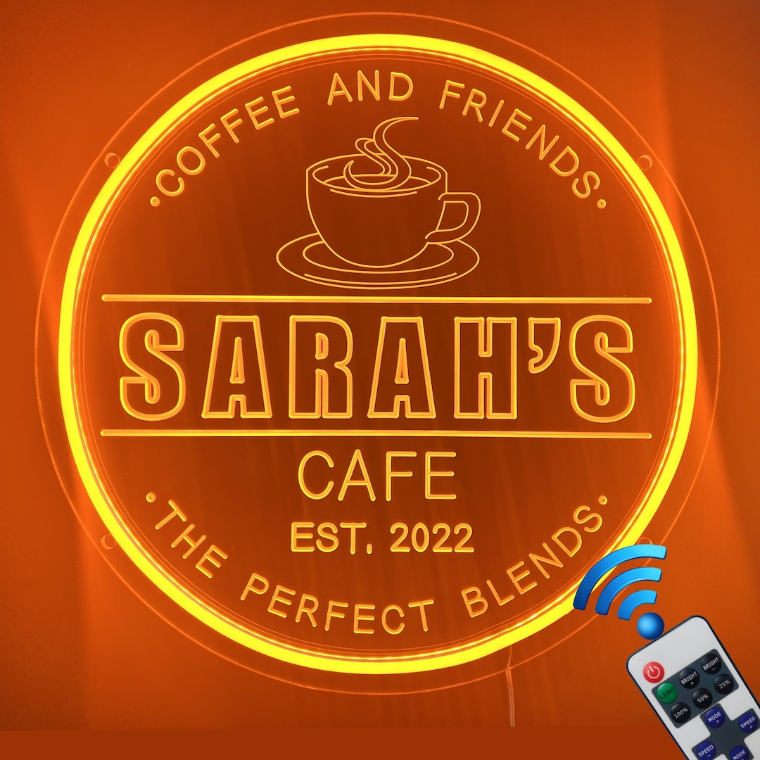 Personalized Coffee Signs for Coffee Bar- Custom LED Coffee and Tea ...