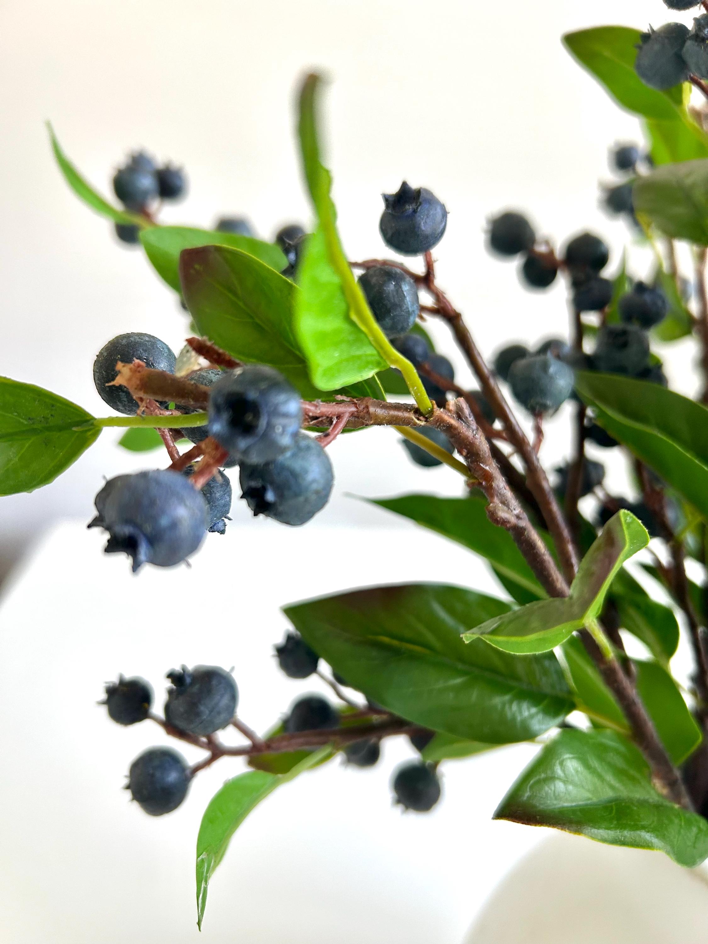 Artificial Blueberry Stems, Summer Berry Stems for Home Decor ...