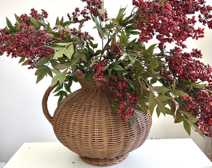 Red Berry Stems, Christmas Berry Stems, Faux Berry Stems for Fall ...