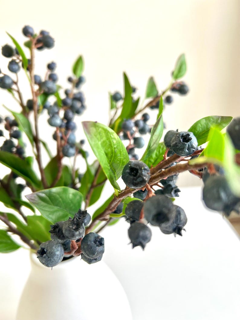 Artificial Blueberry Stems, Summer Berry Stems for Home Decor ...
