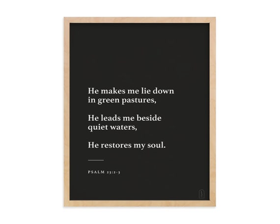 Psalm 23 Wall Art Print Digital Download Print Bible Verse - Etsy