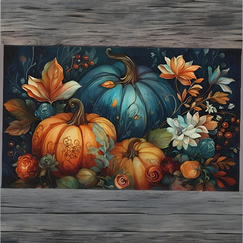Cozy Fall Outdoor Rug Pumpkin Fall Design Autumn Home Decor - Etsy