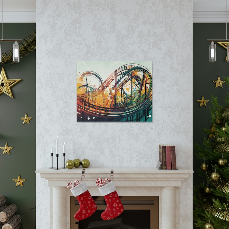 Thrilling Roller Coaster Ride Wall Art - Etsy