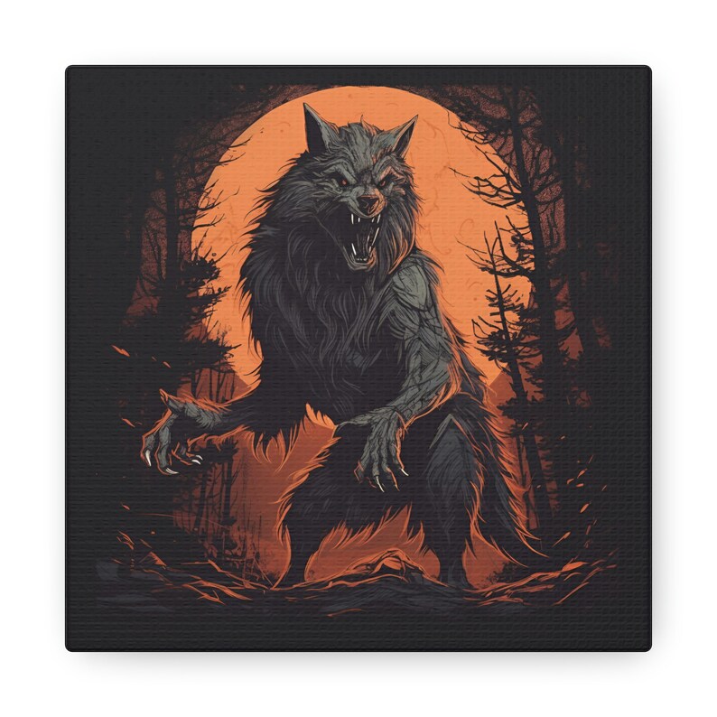 Haunted Howl: Ominous Werewolf Wall Art for Magical Halloween Decor - Etsy