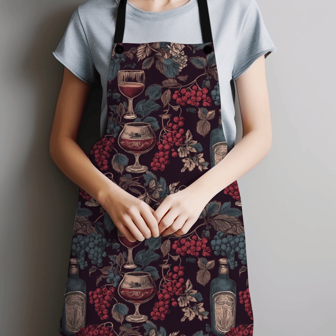 Wine Apron Cooking Apron Women Apron Chef Apron Men Grill Apron Wine ...
