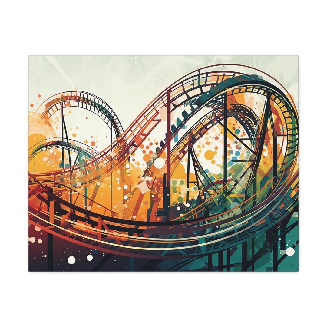 Thrilling Roller Coaster Ride Wall Art - Etsy