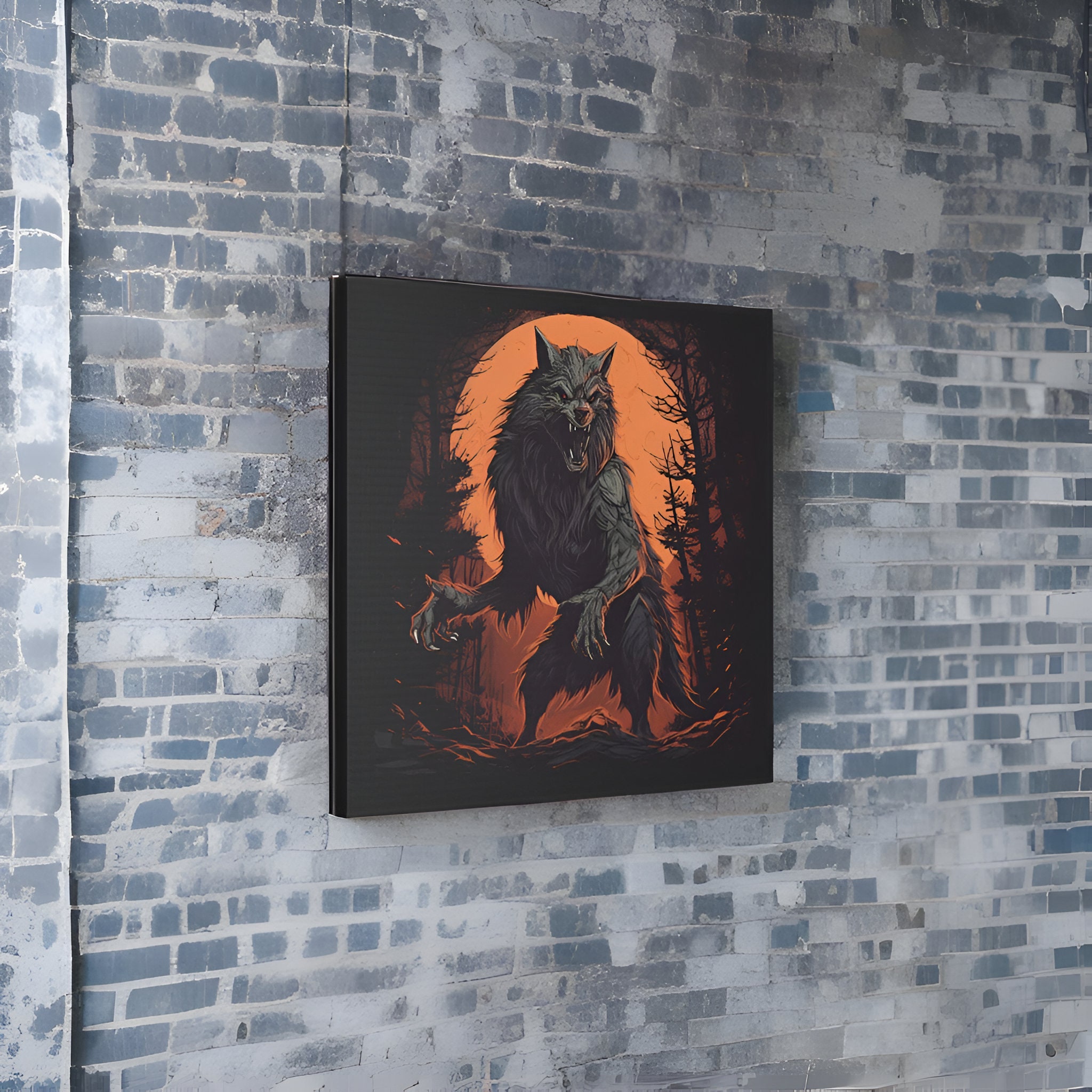 Haunted Howl: Ominous Werewolf Wall Art for Magical Halloween Decor - Etsy