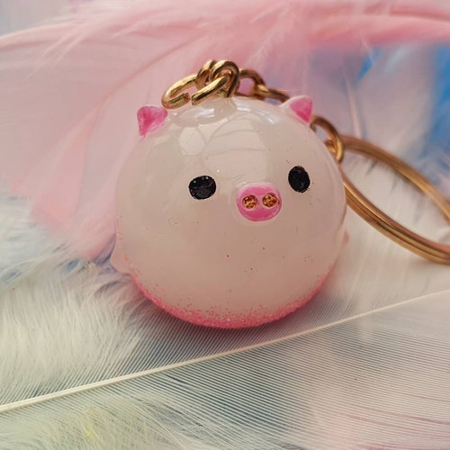 Pig Key Fob Pig Keychain Pig Wristlet Pig Gifts Pig - Etsy