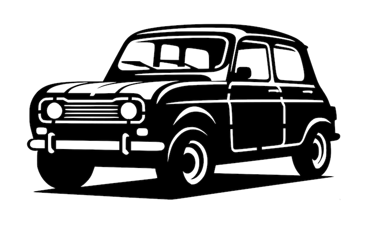 Renault 4l SVG PNG DXF archivos cortados por láser y plasma Silueta ...