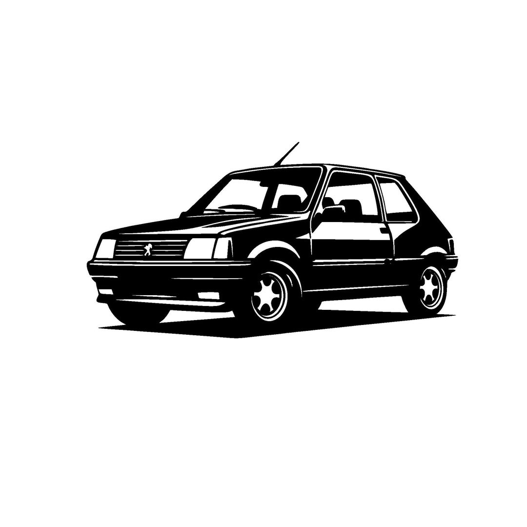 Peugeot 205 French Car SVG PNG DXF Laser and Plasma Cut Files ...