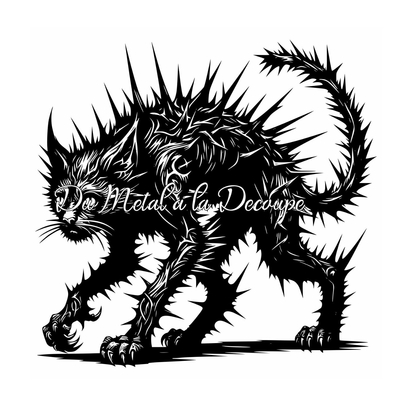 Weird Spiky Cat SVG PNG DXF, Wall Deco, Mug and Fabric Print, Cnc File ...