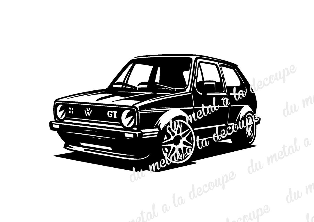 Volkswagen Golf1 Car SVG PNG DXF Laser and Plasma Cut Files Silhouette ...