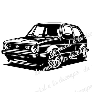 Volkswagen Golf1 Car SVG PNG DXF Laser and Plasma Cut Files Silhouette ...