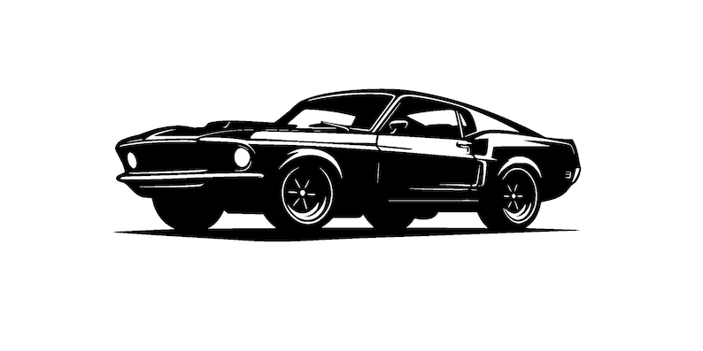 Ford Mustang Car SVG PNG DXF Laser and Plasma Cut Files Silhouette - Etsy
