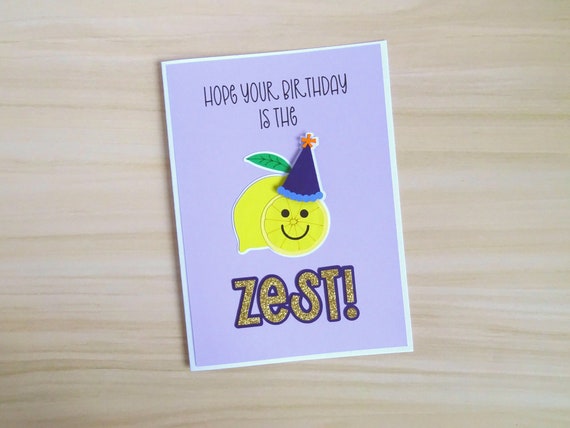 Lemon Birthday Card Handmade Birthday Card Lemon Zest Hope - Etsy