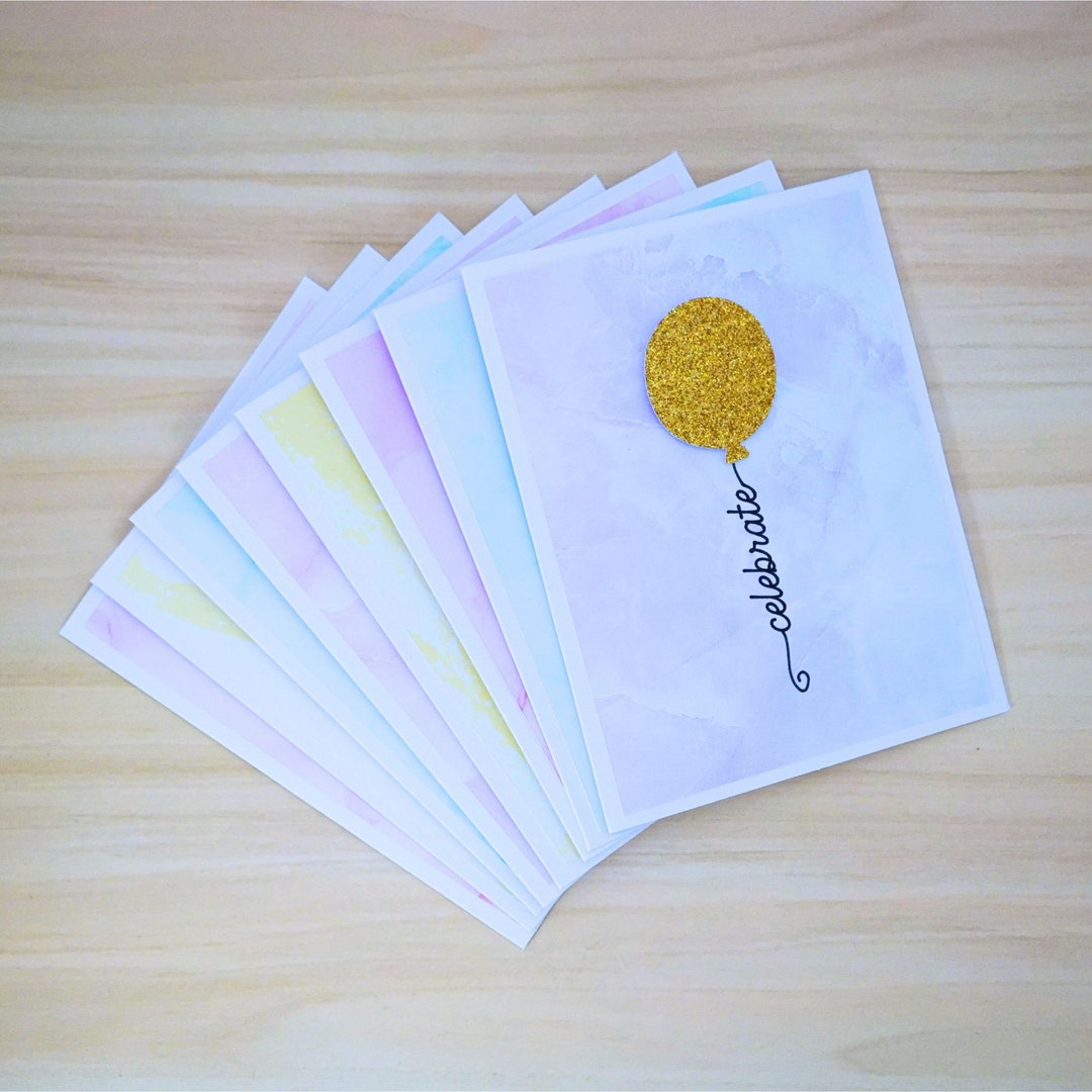 Pastel Birthday Cards, Set of Birthday Cards, Handmade Birthday Cards ...