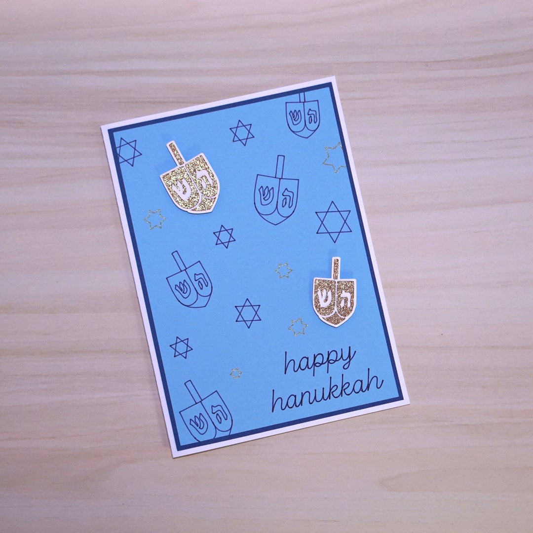 Hanukkah Card, Happy Hanukkah, Chanukah Card, Dreidel Card, Hanukkah ...