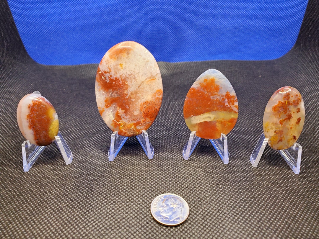 Four Very Rare Carey Plume Agate Cabs From Central Oregon - Etsy