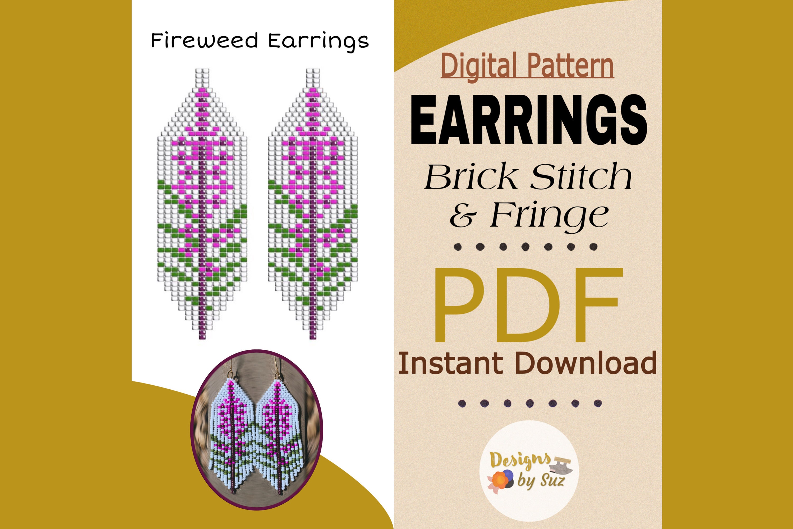 Fireweed Earring Pattern Miyuki Round Pattern PDF - Etsy