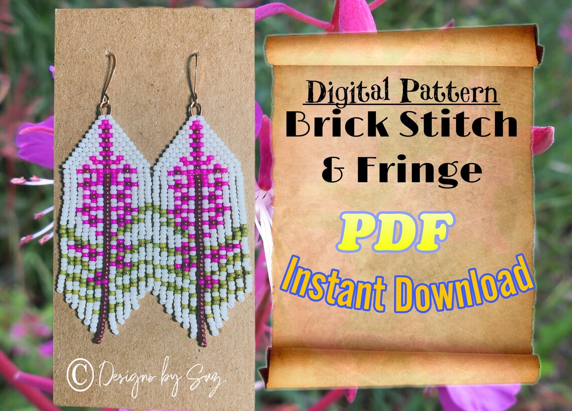 Fireweed Earring Pattern Miyuki Round Pattern PDF - Etsy