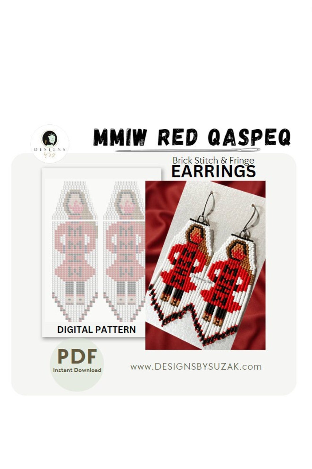MMIW Qaspeq Earring Pattern, Alaska Native Earrings, Miyuki Round ...