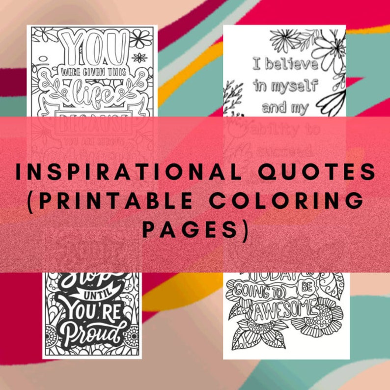 60 Digital Colouring Pages - Mindfulness - Positivity - Self Care ...