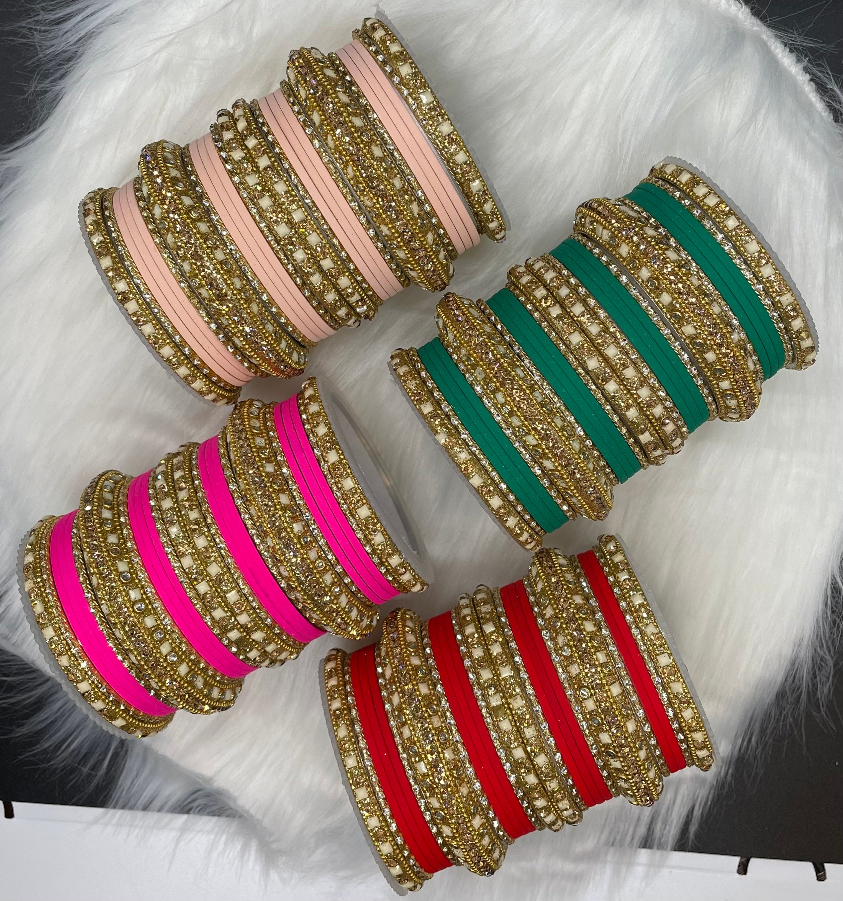 Traditional Indian Bollywood Bangles Golden Pearl Kada Design - Etsy