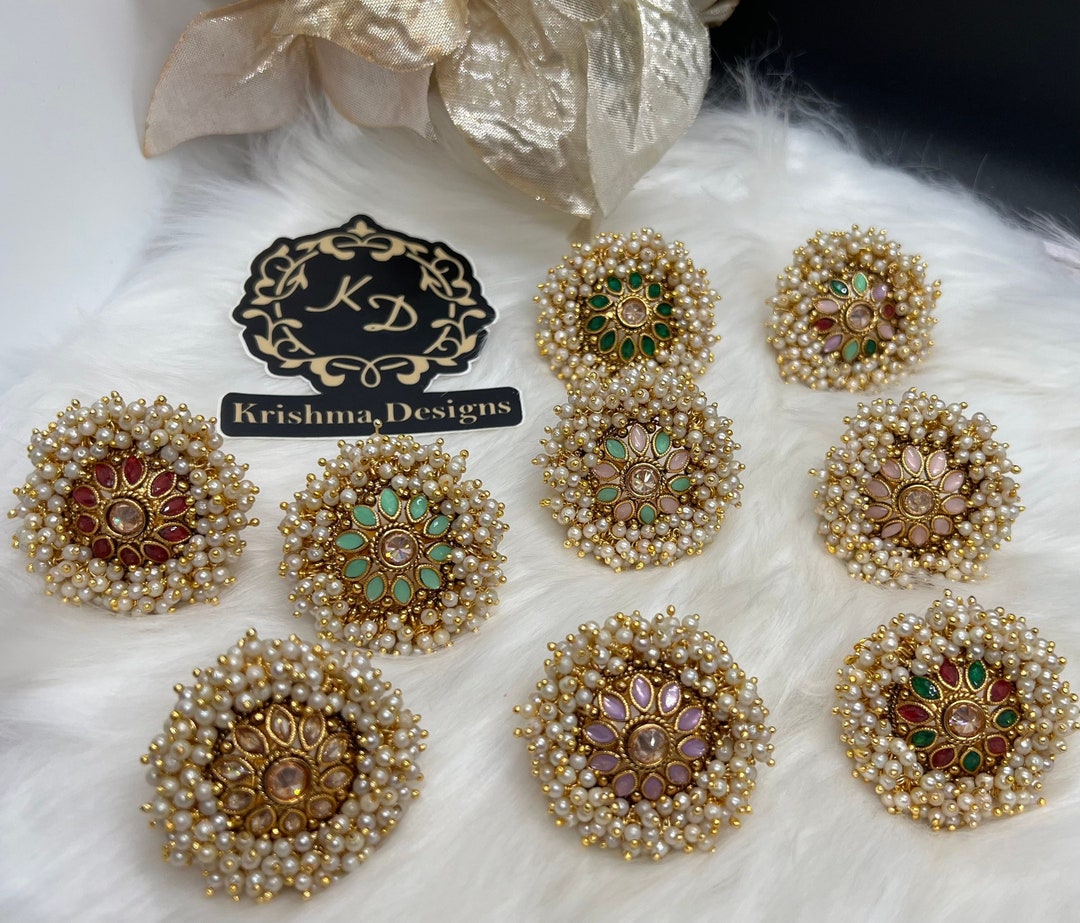 Beautiful Polki Statement Chunky Rings, Indian Rings, Cocktail Rings ...