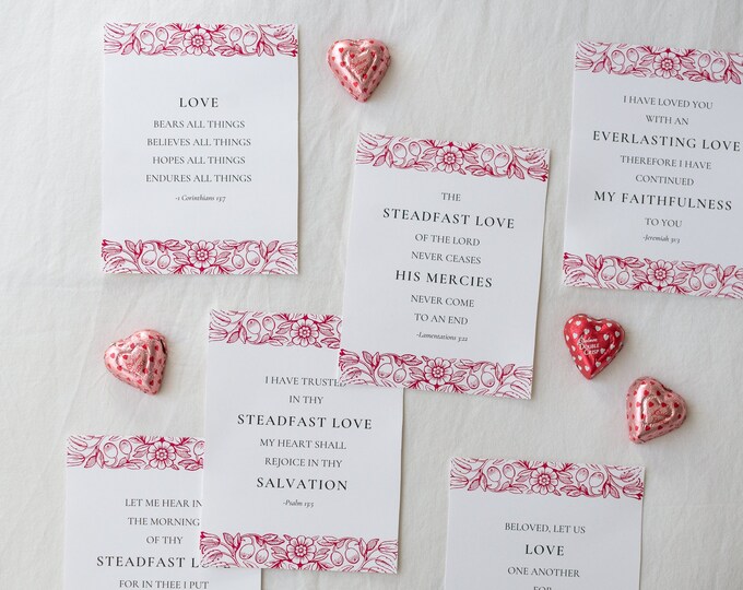 God's Love Bible Verse Note Cards | Printable Scripture Valentines ...