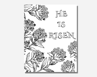 Easter Coloring Sheet He is Risen Crosses - Etsy