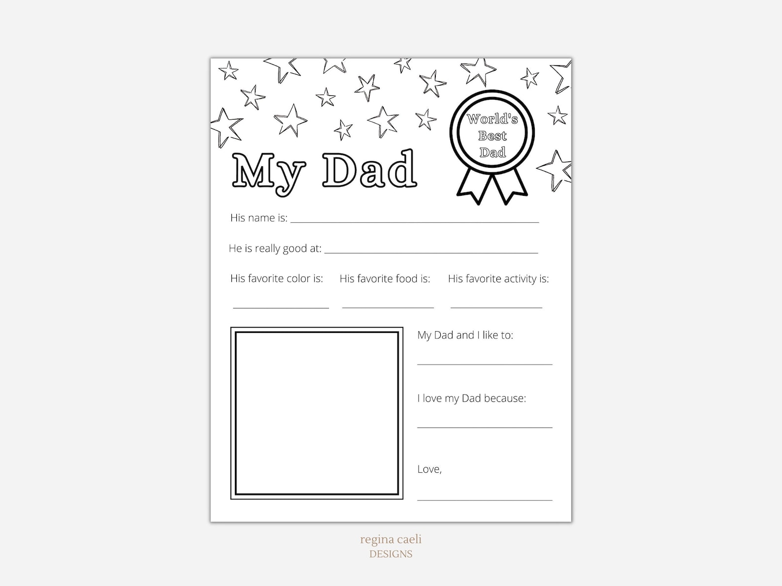 Father's Day Worksheet, Father's Day Coloring Page, My Dad Worksheet ...