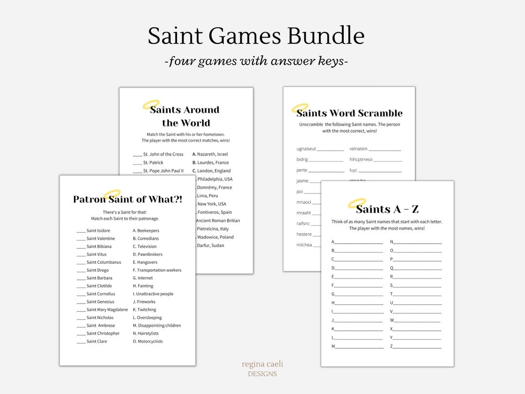 Saints Day Game Bundle, All Saints Day Game, All Saints Activity, Saint ...