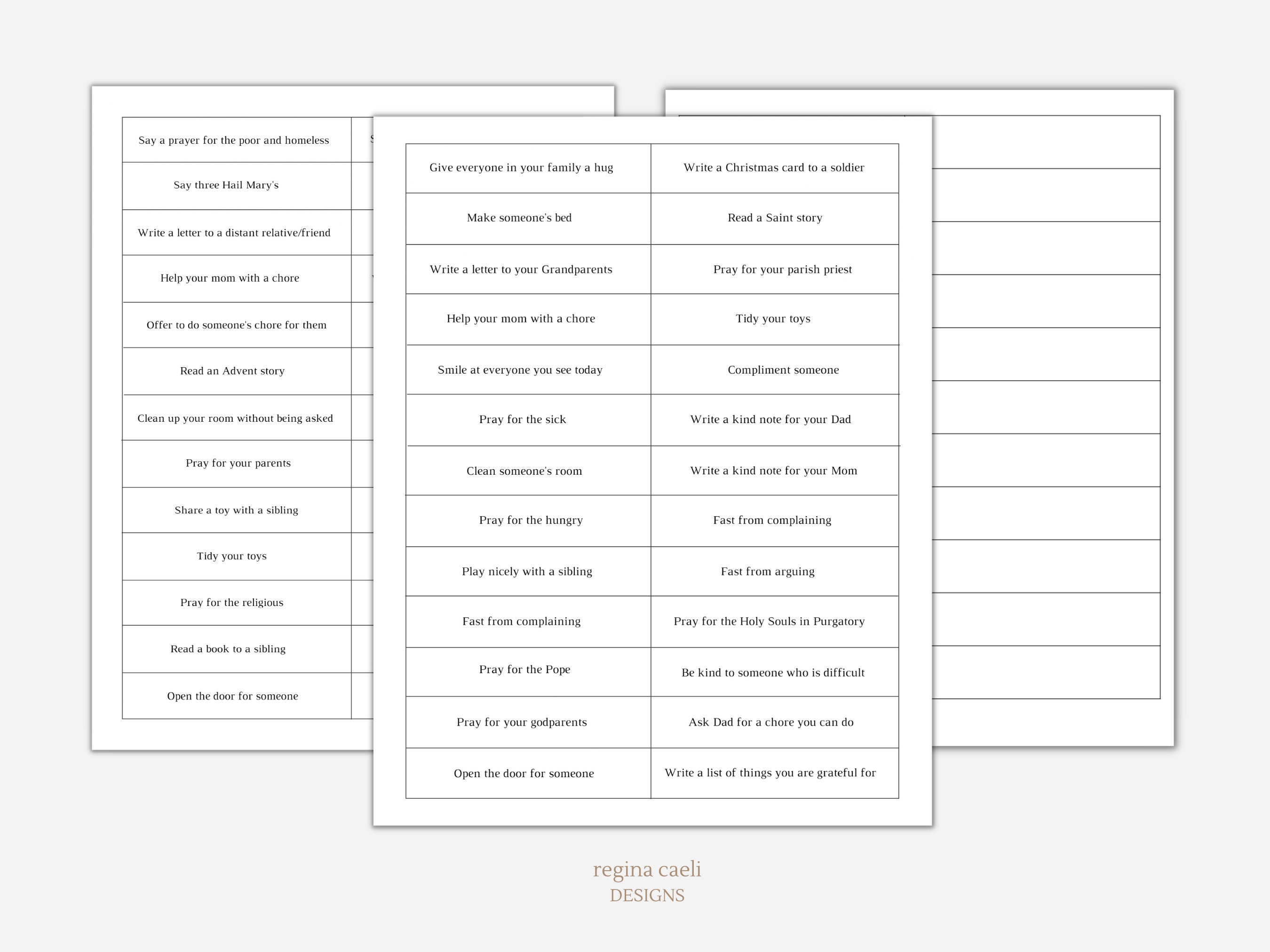 Advent Good Deeds for Children, Printable Advent Sacrifices, Advent ...