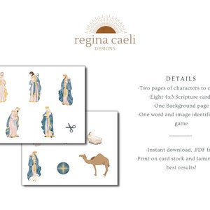 Nativity Story Set Printable, Christmas Scripture Cards, Kids Activity ...