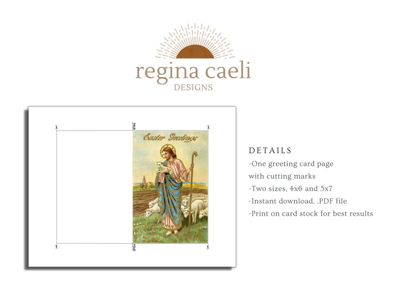 Easter Greetings Printable Card, Printable Easter Greeting Card ...