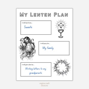 My Lenten Planner, Printable Lent Coloring Sheet, Children's Lent ...