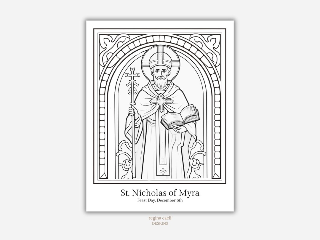 St. Nicholas Coloring Page, Christmas Coloring Page, St. Nick Coloring ...